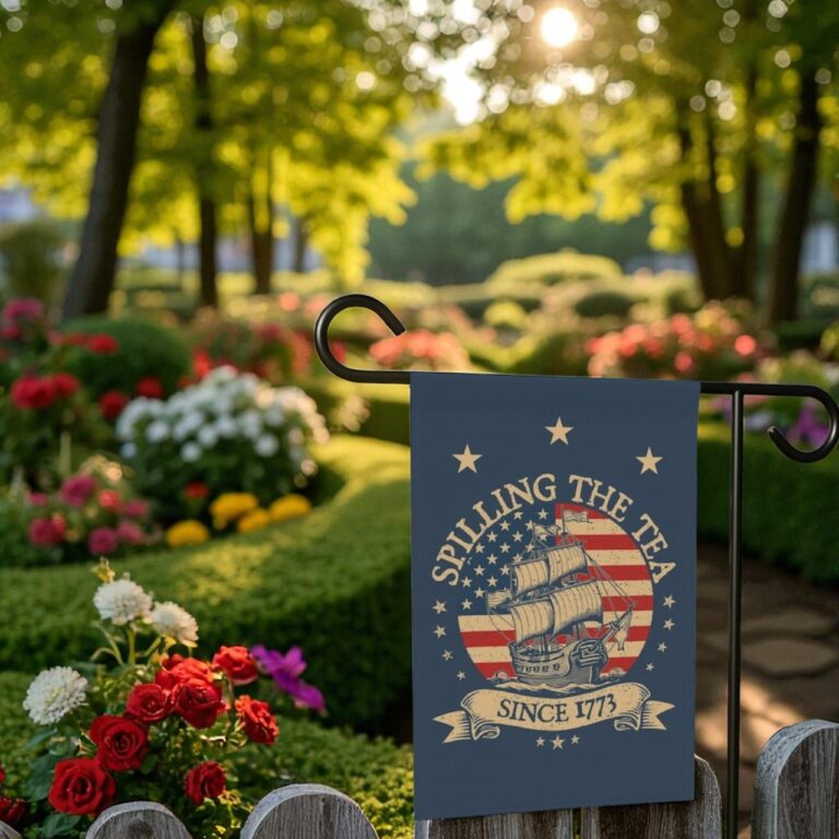 Spilling The Tea Flag, Funny Housewarming Garden Decor - Flagtify