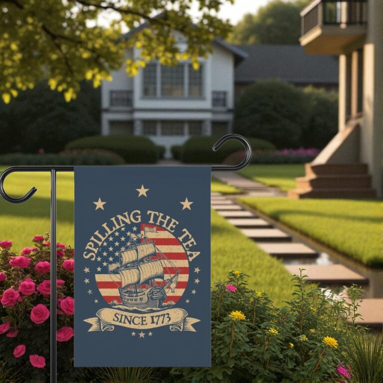 Spilling The Tea Flag, Funny Housewarming Garden Decor - Flagtify
