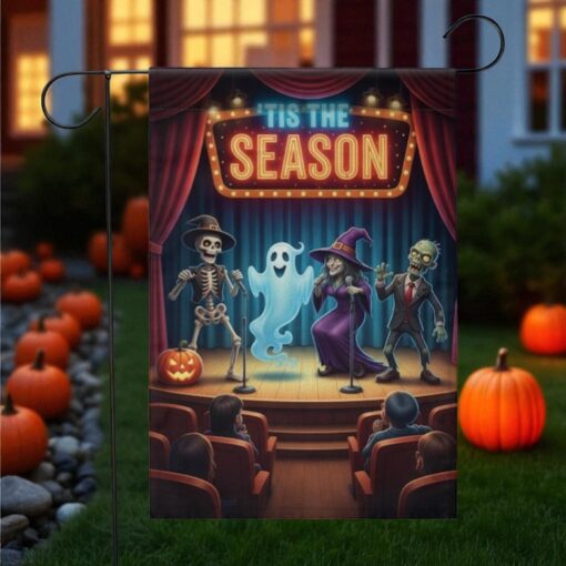 Funny Halloween Comedy Show Flag, Spooky Fall Yard Banner - Flagtify